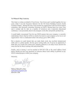 Professional Reference Letter | PDF