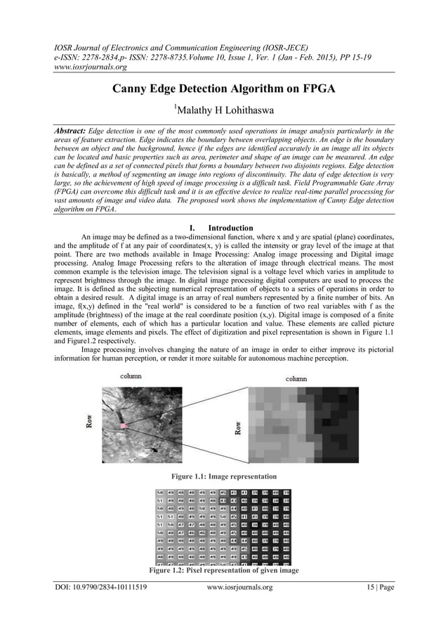 Canny Edge Detection Algorithm on FPGA | PDF