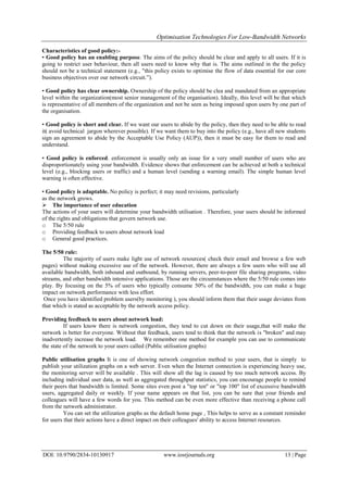 Optimization Technologies for Low-Bandwidth Networks | PDF | Computer Networking | Computing