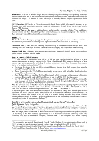 Reverse Mergers: The Way Forward | PDF
