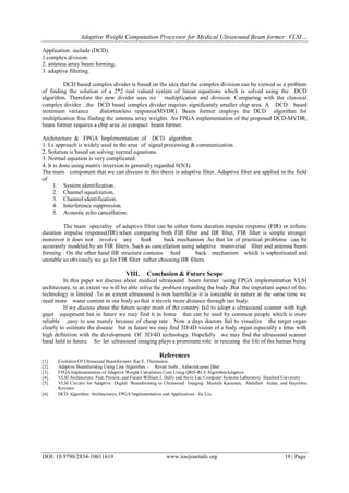 Adaptive Weight Computation Processor for Medical Ultrasound Beam former: VLSI Architecture and ...
