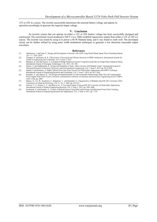 Development of a Microcontroller Based 12/24 Volts Push-Pull Inverter System | PDF