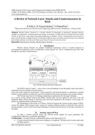 A Review of Network Layer Attacks and Countermeasures in WSN | PDF