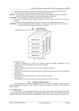 A Review of Network Layer Attacks and Countermeasures in WSN | PDF