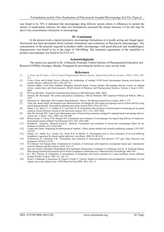 Formulation and In-Vitro Evaluation of Fluconazole Loaded Microsponge ...