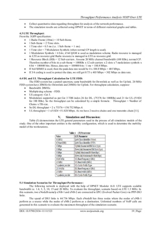 Throughput Performance Analysis VOIP over LTE | PDF