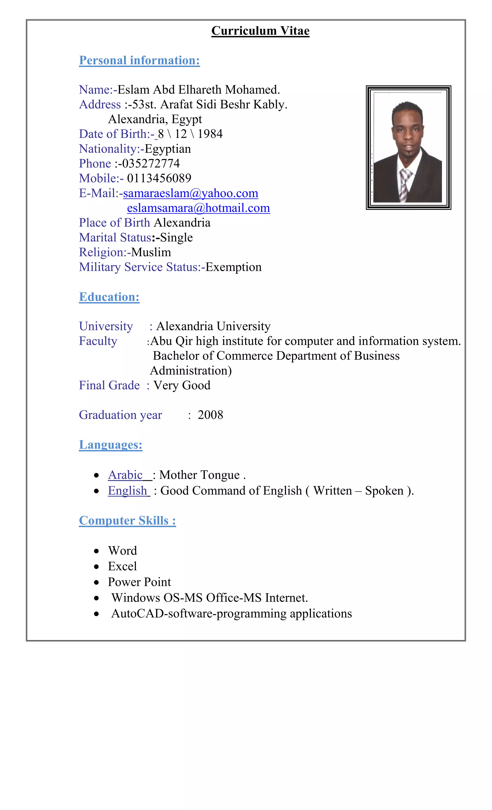 Curriculum vitae | PDF | Business | Business and Finance