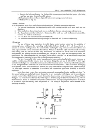 Fuzzy Logic Model for Traffic Congestion | PDF