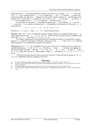 Fixed Point Theorm In Probabilistic Analysis | PDF