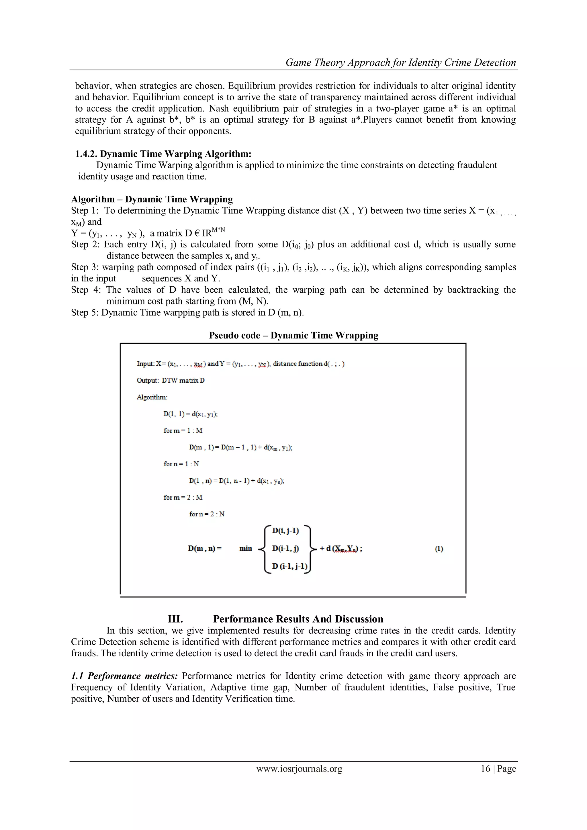 Game Theory Approach for Identity Crime Detection | PDF
