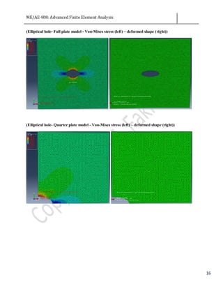 FEA Project-Plate Analysis | PDF