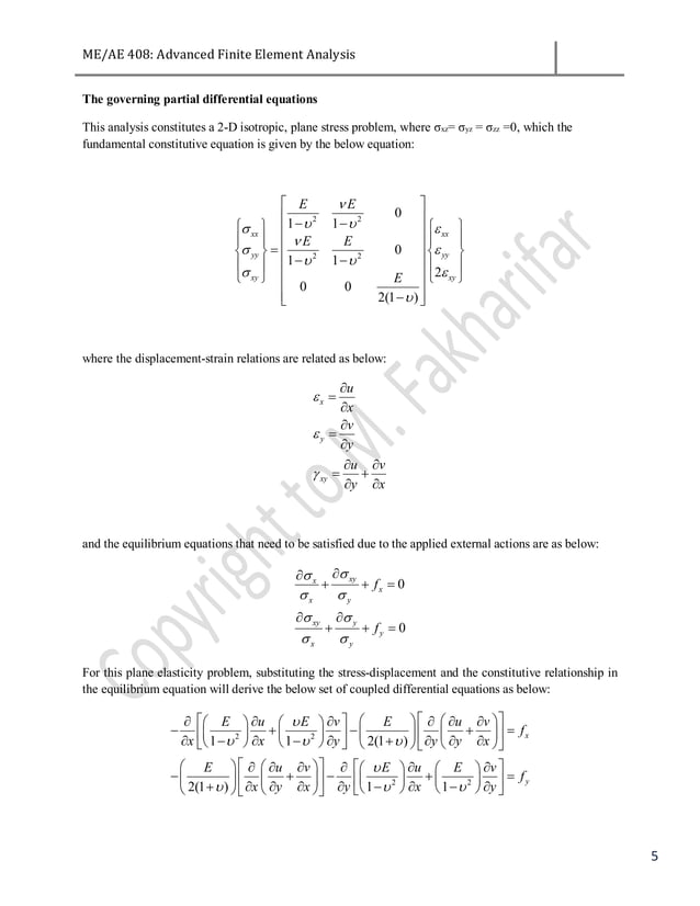 FEA Project-Plate Analysis | PDF | Physics | Science