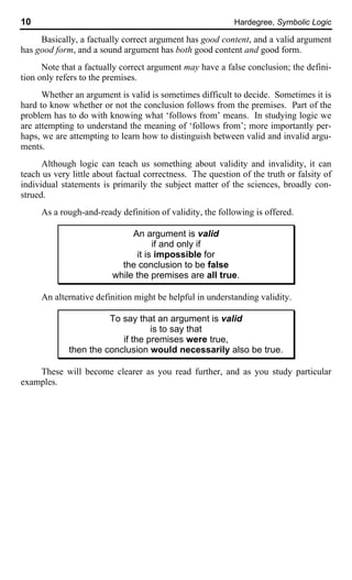 Basic Concepts of Logic | PDF