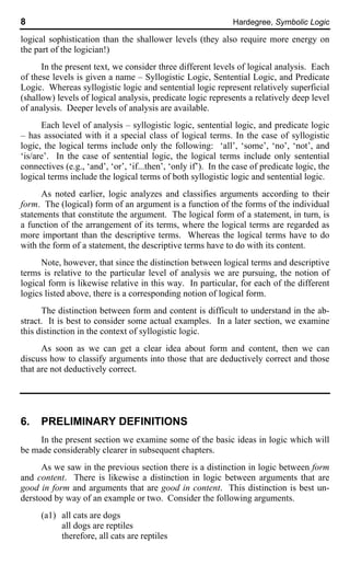 Basic Concepts of Logic | PDF