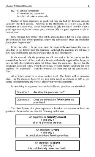 Basic Concepts of Logic | PDF