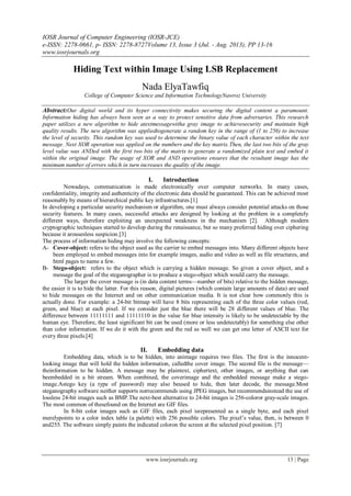 Hiding Text within Image Using LSB Replacement | PDF