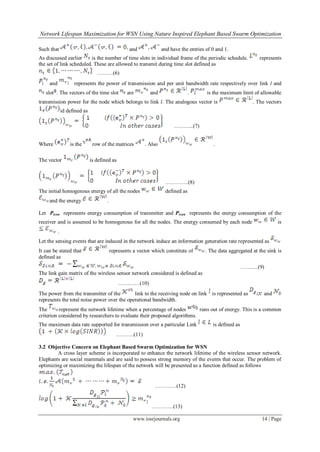 Network Lifespan Maximization For Wireless Sensor Networks Using Nature-Inspired Elephant Based ...