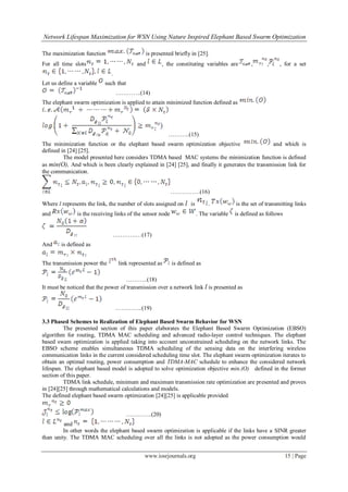 Network Lifespan Maximization For Wireless Sensor Networks Using Nature-Inspired Elephant Based ...