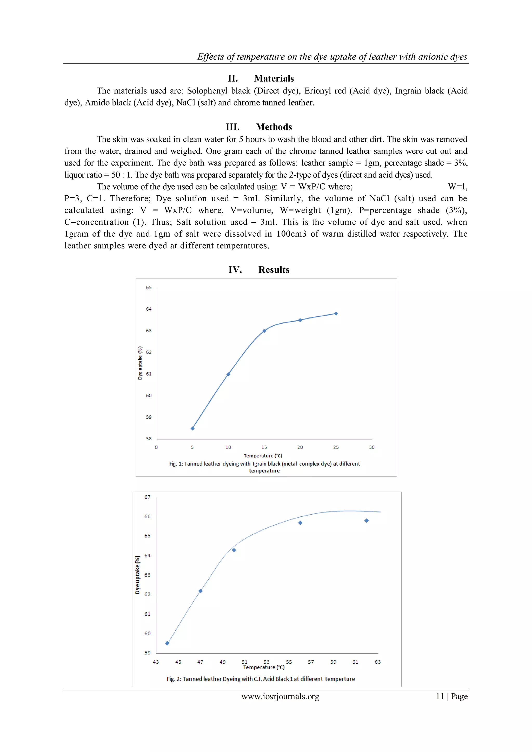 Effects of temperature on the dye uptake of leather with anionic dyes | PDF
