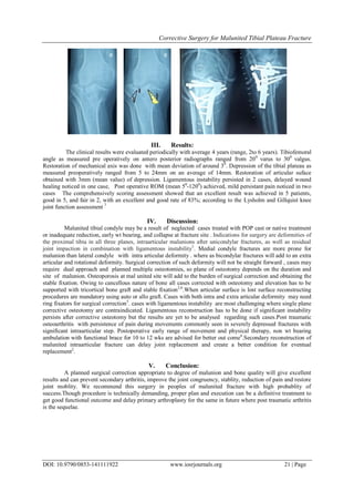 Corrective Surgery for Malunited Tibial Plateau Fracture | PDF