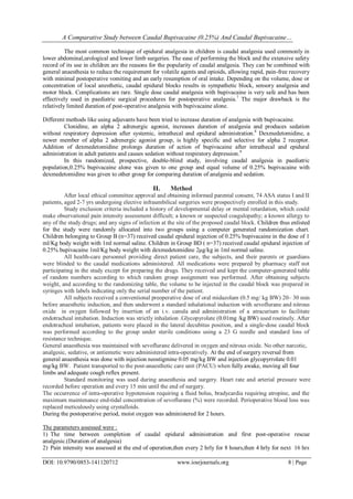 A Comparative Study between Caudal Bupivacaine (0.25%) And Caudal ...