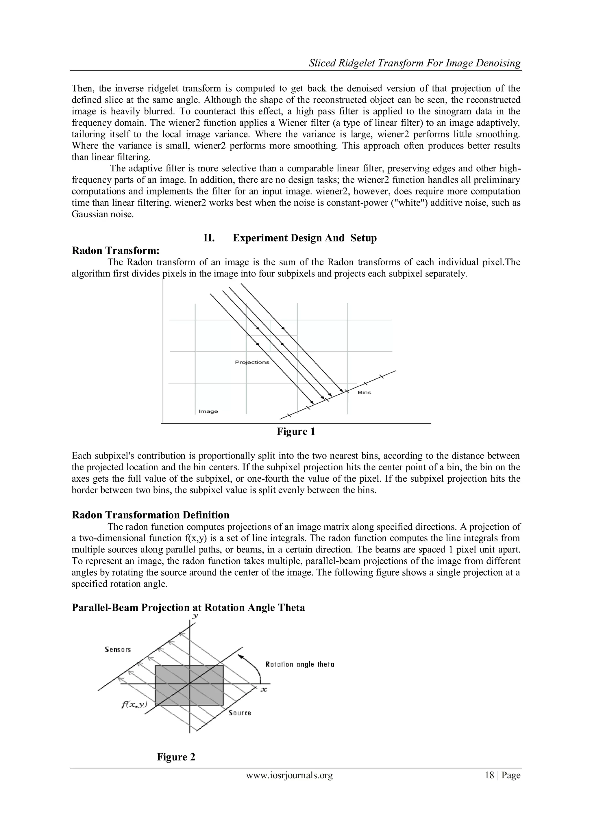 Sliced Ridgelet Transform for Image Denoising | PDF