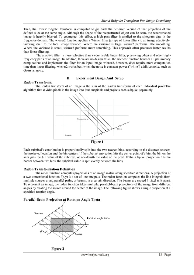 Sliced Ridgelet Transform for Image Denoising | PDF