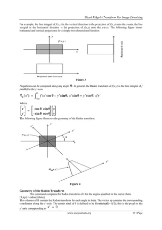Sliced Ridgelet Transform for Image Denoising | PDF