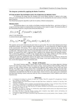 Sliced Ridgelet Transform for Image Denoising | PDF