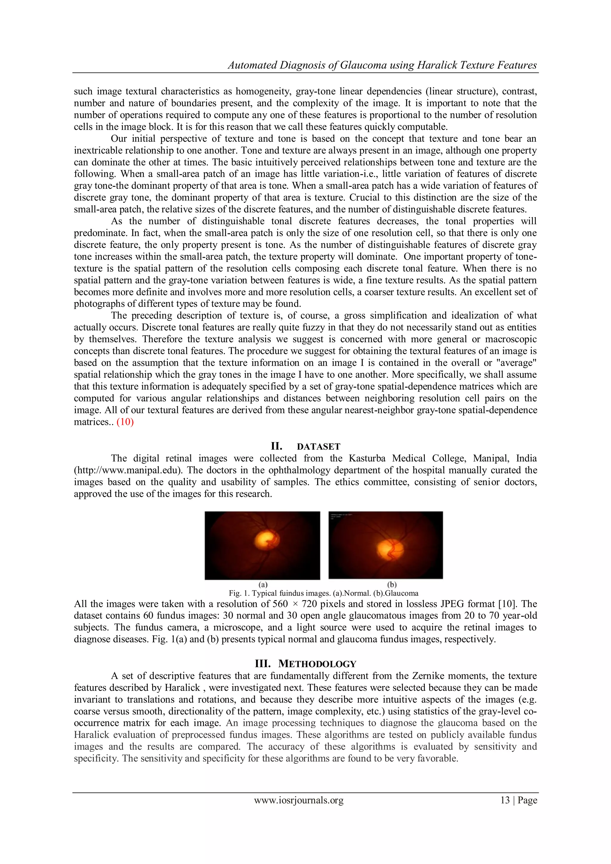 Automated Diagnosis of Glaucoma using Haralick Texture Features | PDF | Eye and Vision ...
