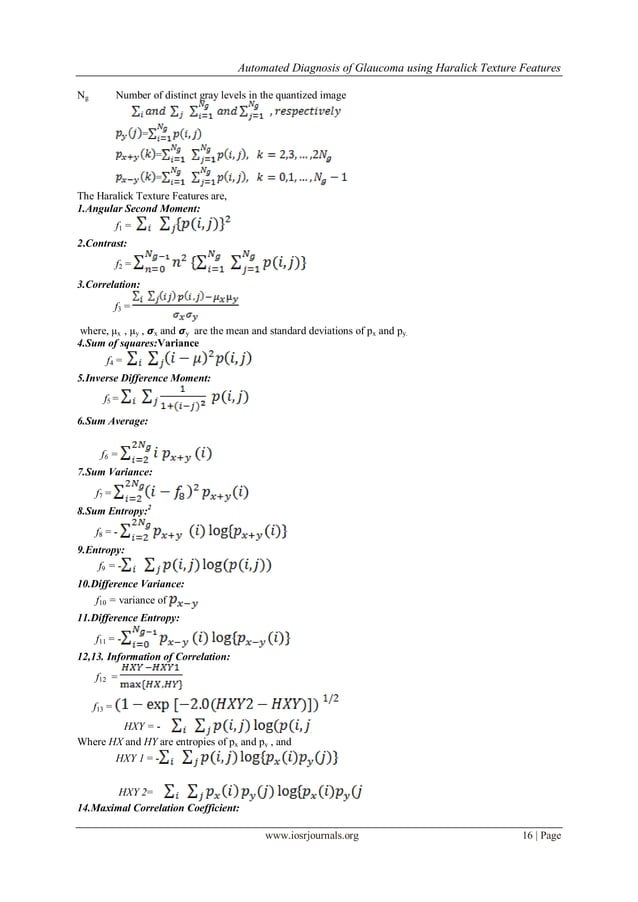 Automated Diagnosis of Glaucoma using Haralick Texture Features | PDF