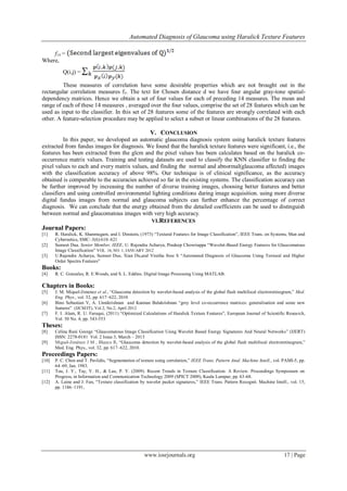 Automated Diagnosis of Glaucoma using Haralick Texture Features | PDF