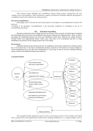 “Mindfulness based stress reduction for college lecturers” | PDF | Brain and Nervous System ...