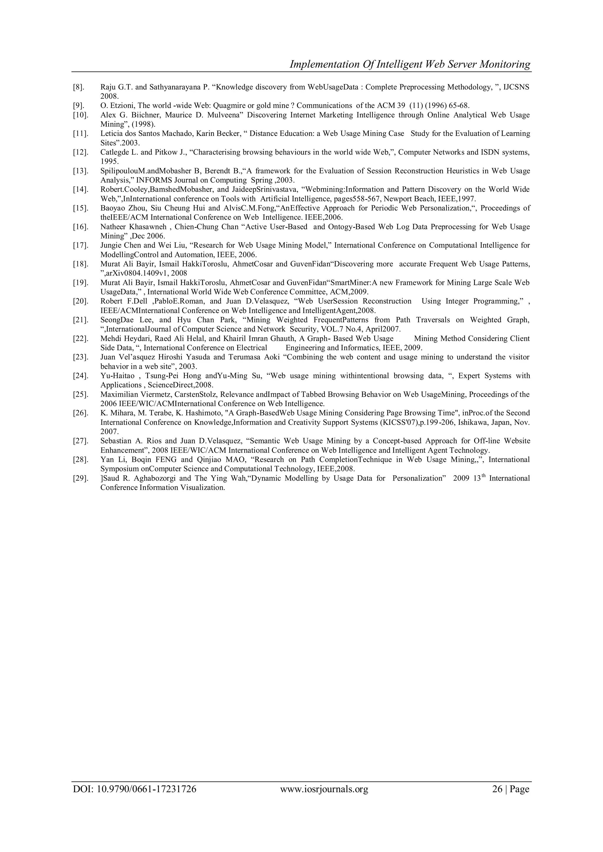 Implementation of Intelligent Web Server Monitoring | PDF