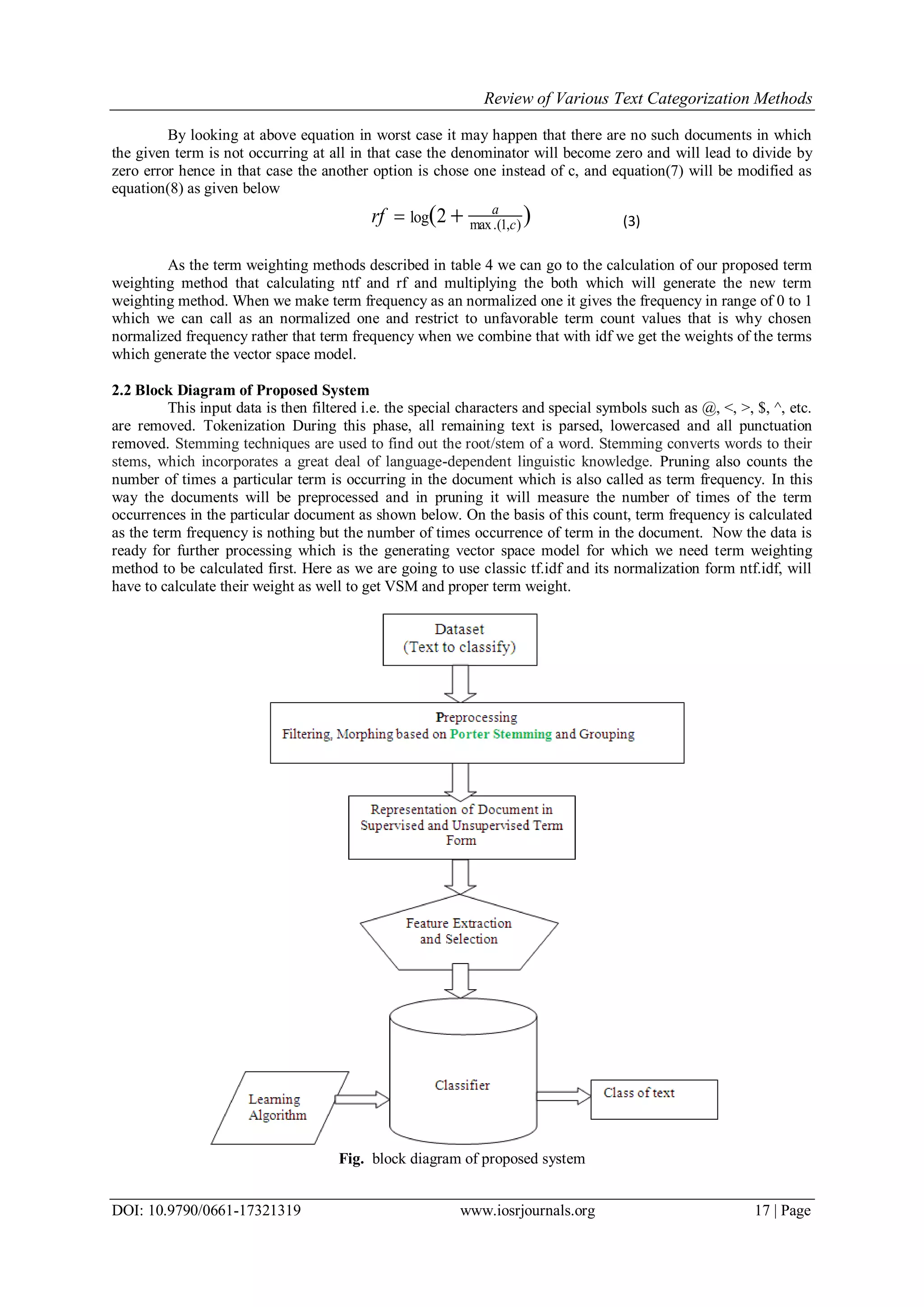 Review of Various Text Categorization Methods | PDF
