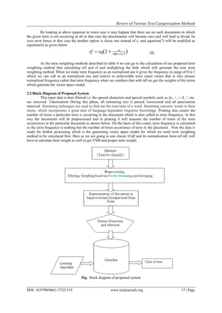 Review of Various Text Categorization Methods | PDF