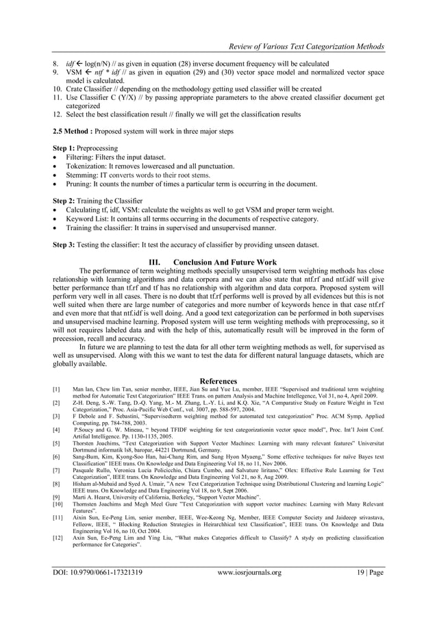 Review of Various Text Categorization Methods | PDF