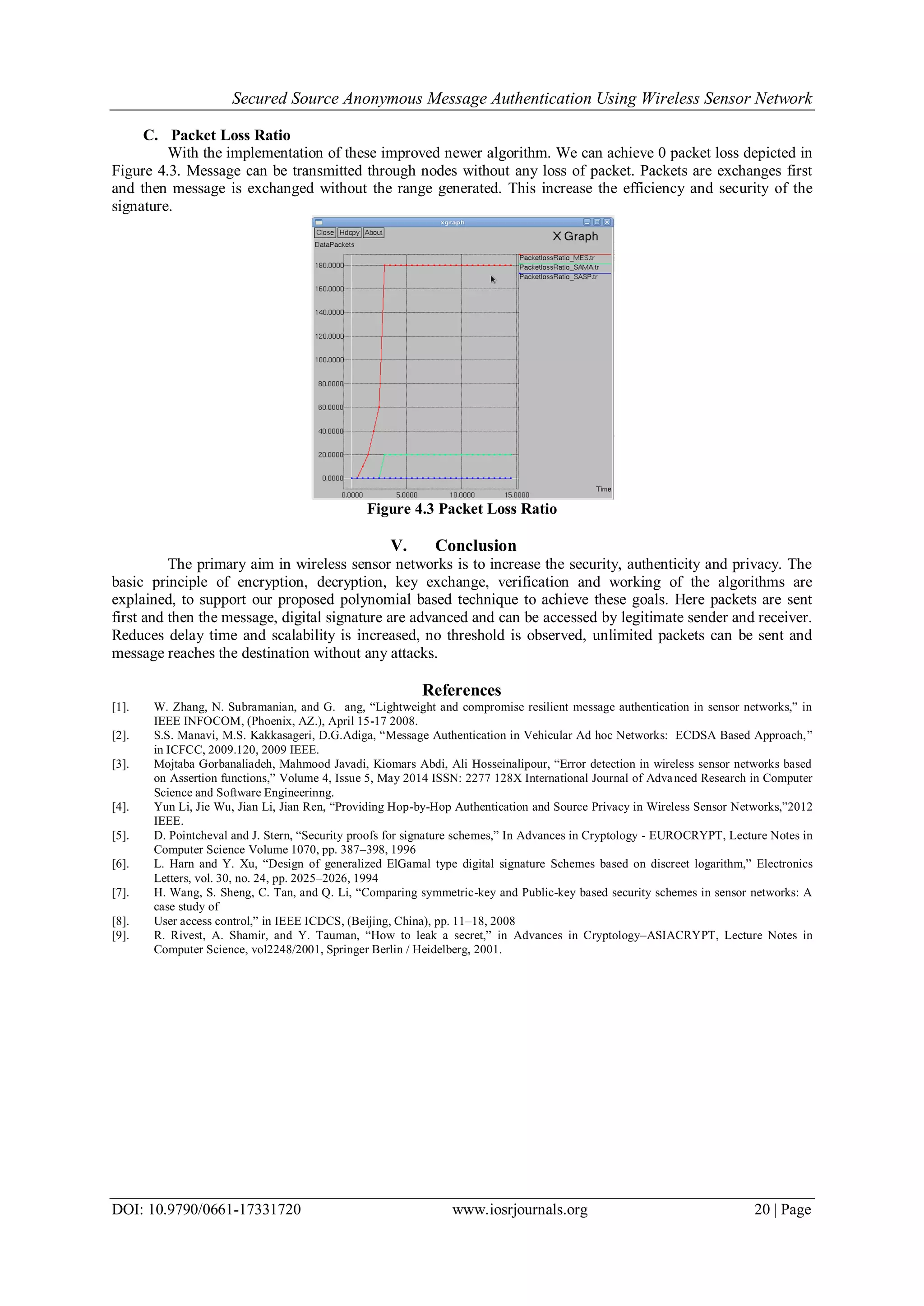 Secured Source Anonymous Message Authentication Using Wireless Sensor Network Pdf