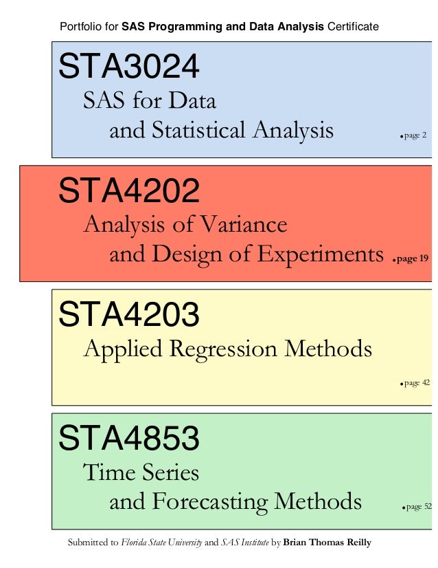 SAS Programming and Data Analysis Portfolio - BTReilly