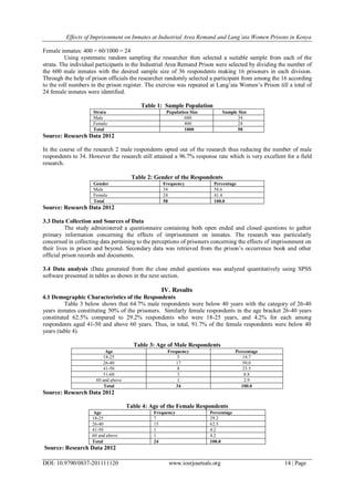 Effects of Imprisonment on Inmates at Industrial Area Remand and Lang ...
