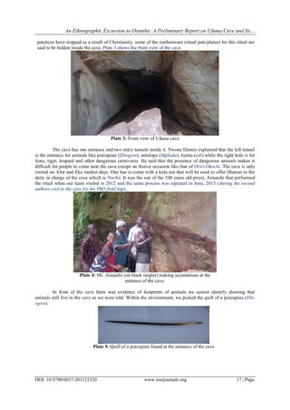 An Ethnographic Excursion to Orumba: A Preliminary Report on Ufuma Cave ...