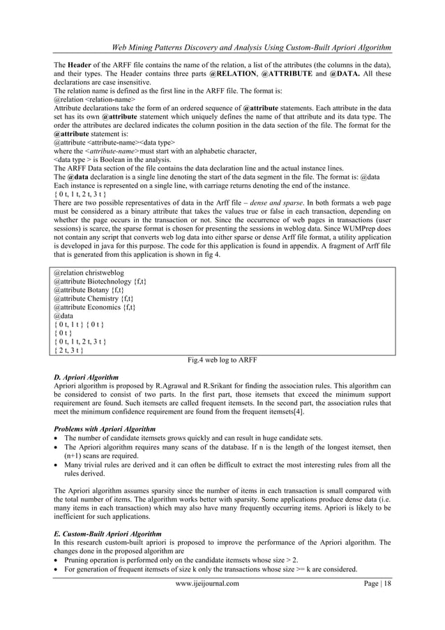 Web Mining Patterns Discovery and Analysis Using Custom-Built Apriori Algorithm | PDF