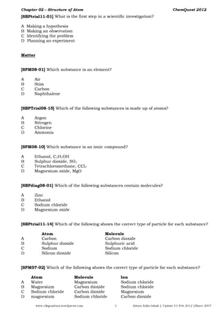 ChemQuest2012 - Chap02 | PDF