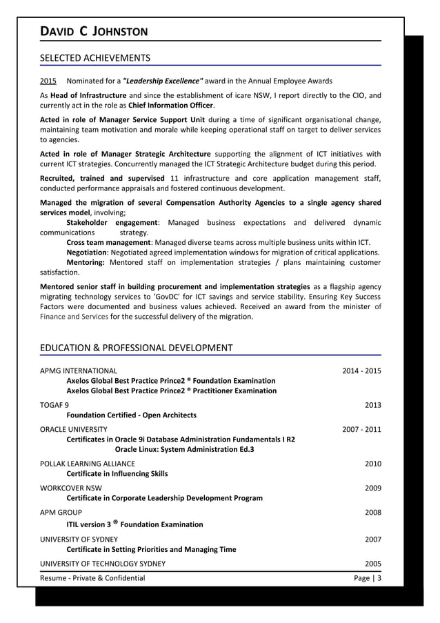 JOHNSTON David - Resume | PDF