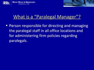 Paralegal Manager Introduction | PPT