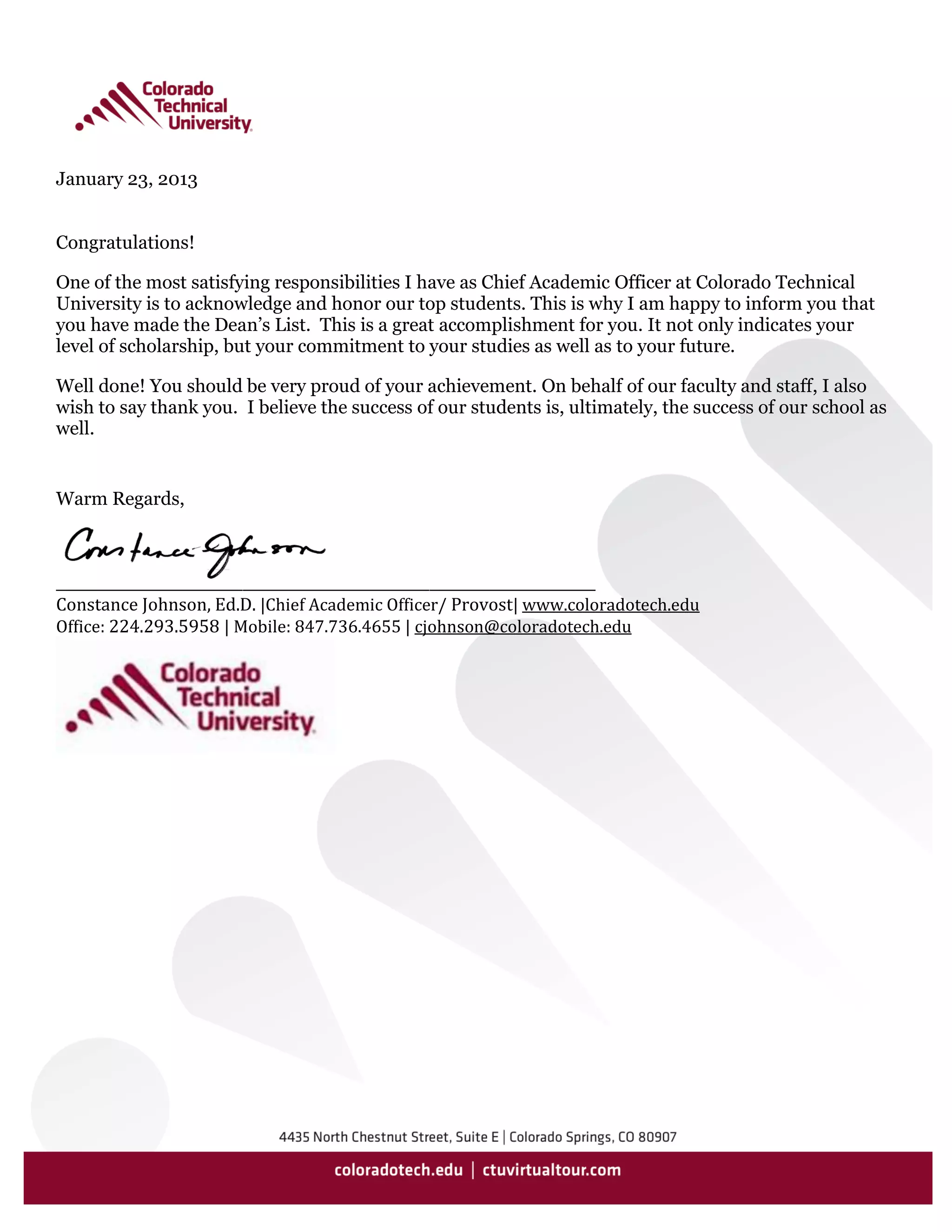 DeansLetter | PDF | College Education | Education