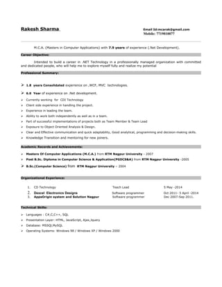 Rakesh_Sharma_Updated | DOC | Computing | Technology & Computing