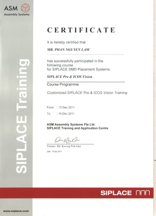 ASM Vision Certificate | PDF
