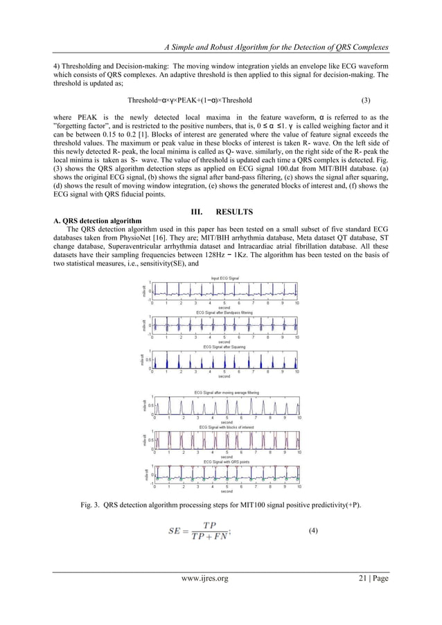 A Simple And Robust Algorithm For The Detection Of Qrs Complexes Pdf