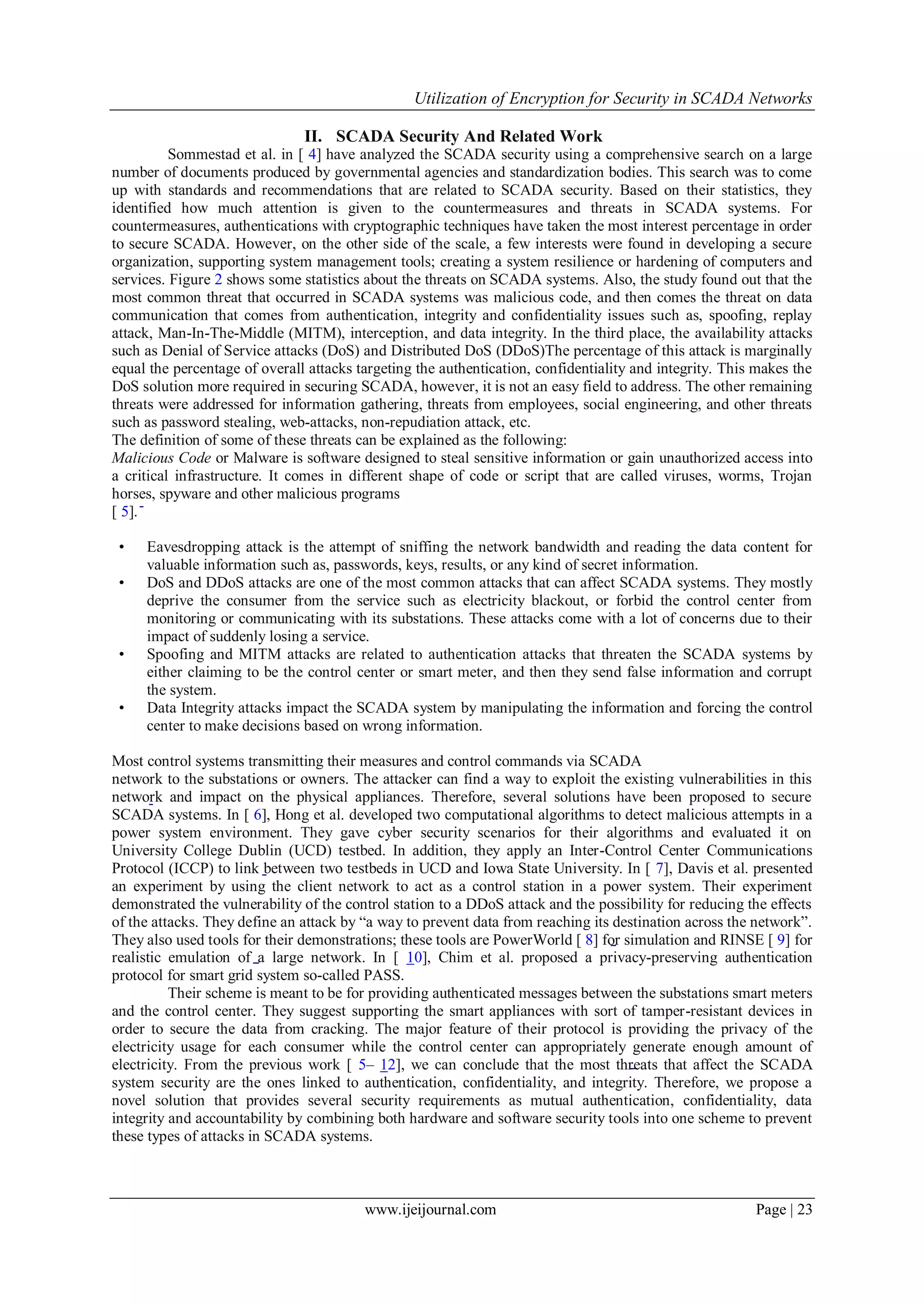 Utilization of Encryption for Security in SCADA Networks | PDF